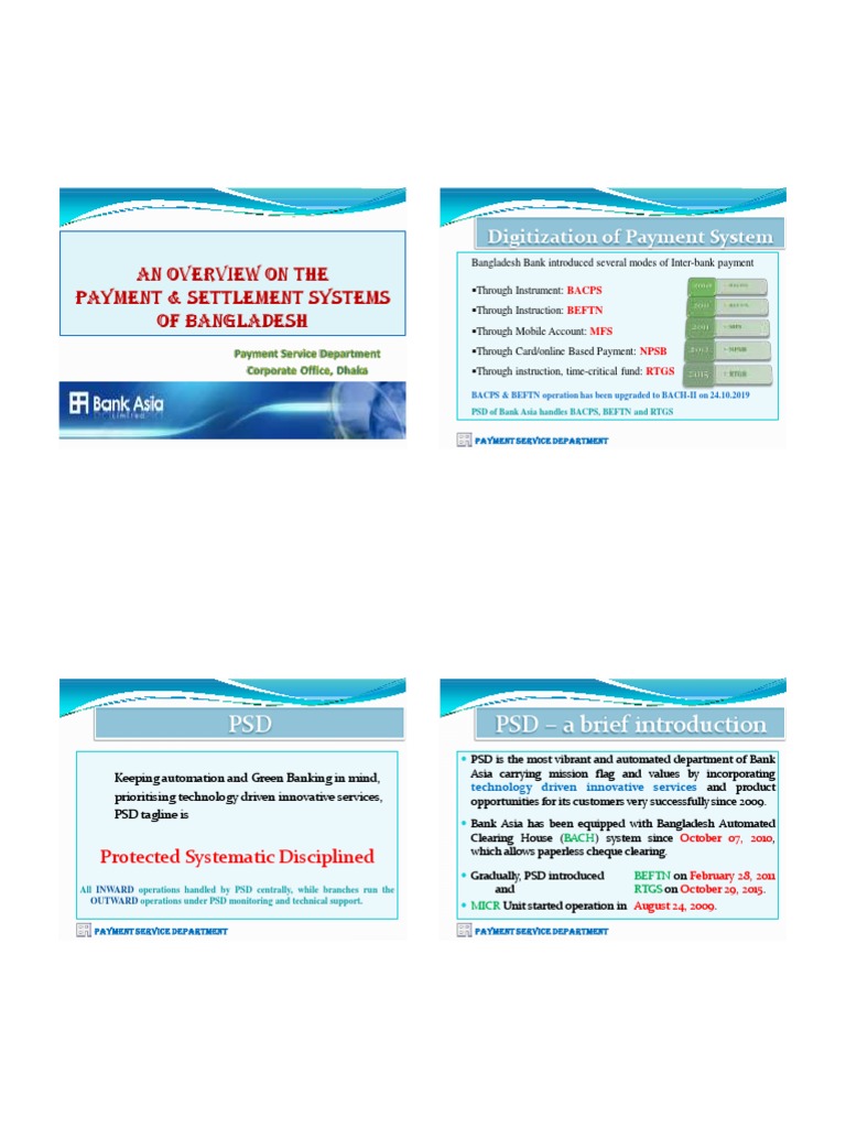 Bangladesh Payment Systems Overview | PDF | Cheque | Payments