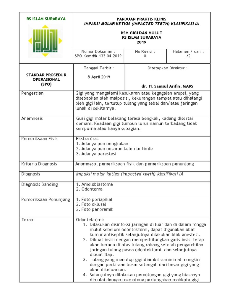 133 Impaksi Molar Ketiga (Impacted Teeth) Klasifikasi Ia | PDF