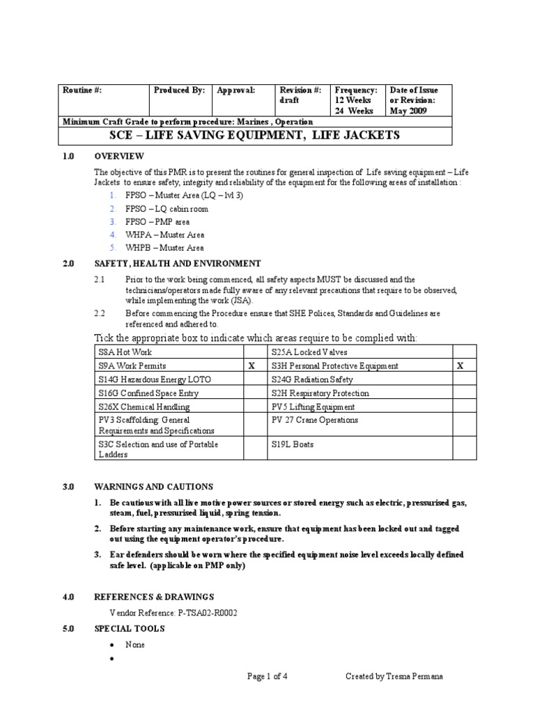 PMR - Life Jacket | PDF | Safety | Manufactured Goods