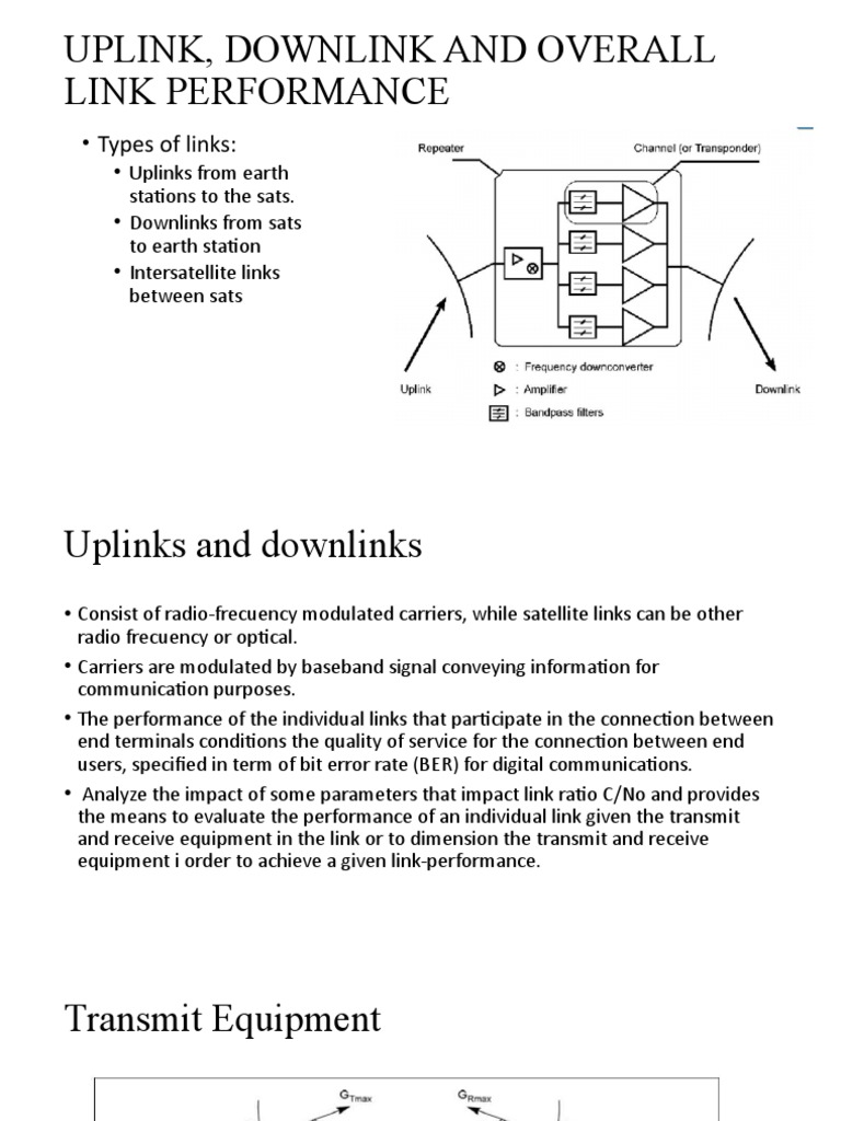 Uplink, Downlink and Overall Link Performance: - Types of Links ...