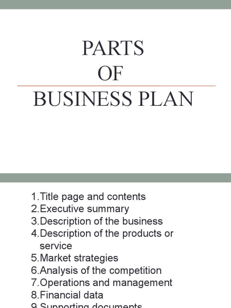 Parts of Business Plan | PDF | Pricing | Sales