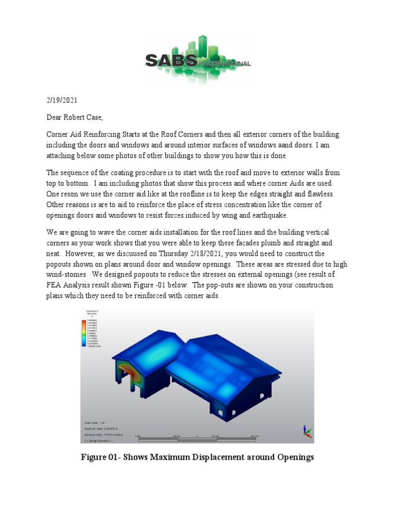Figure 01-Shows Maximum Displacement Around Openings | PDF | Window | Door