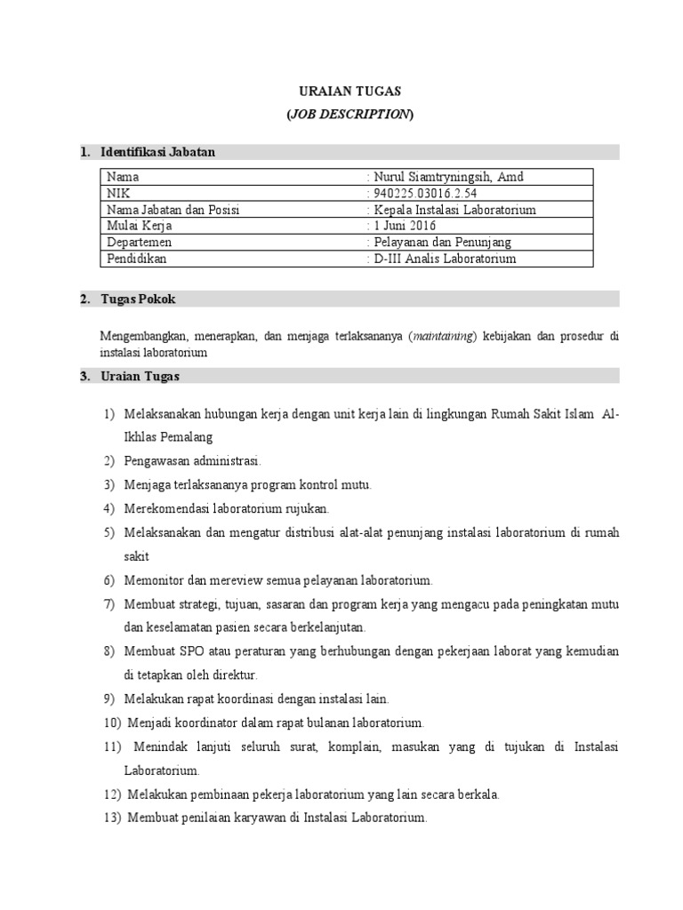 Uraian Tugas lABORATORIUM | PDF