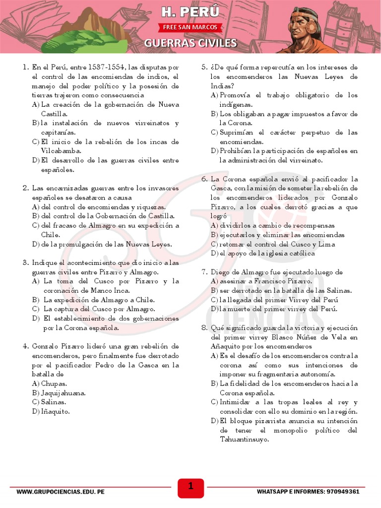 Guerras Civiles | PDF | Colonización española de las Américas | Perú