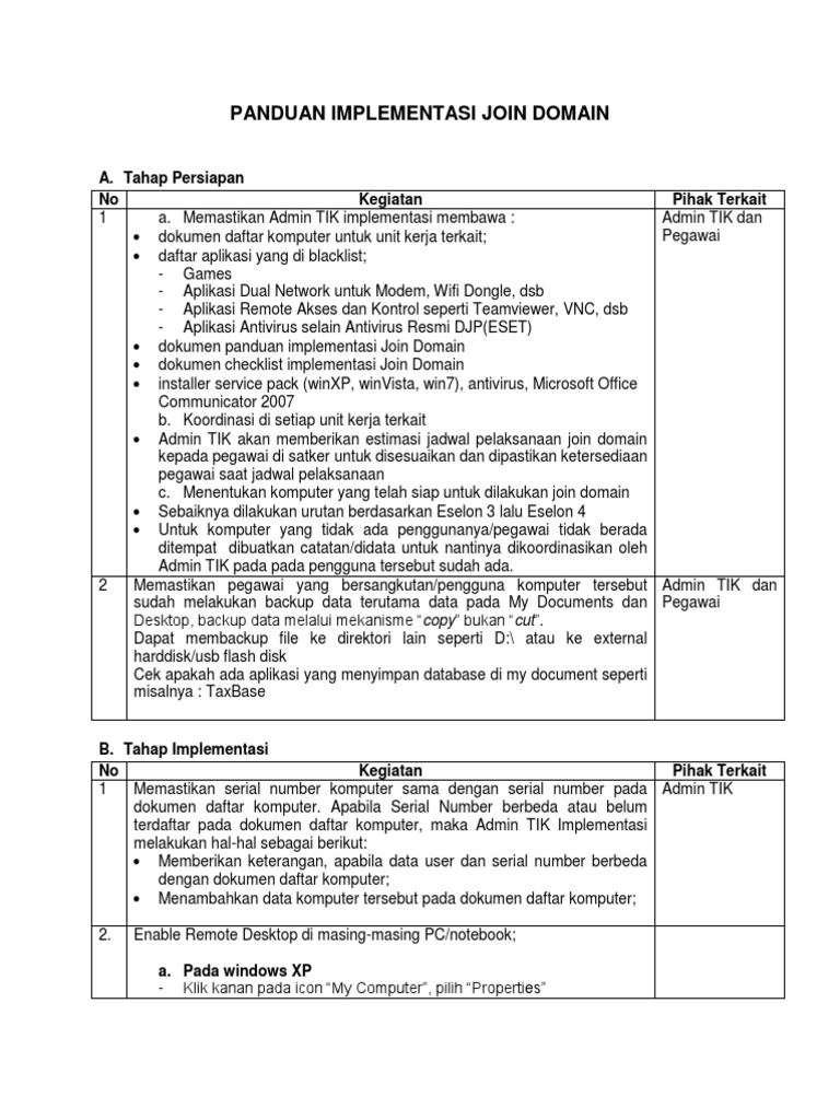 Panduan Implementasi Join Domain DJP | PDF