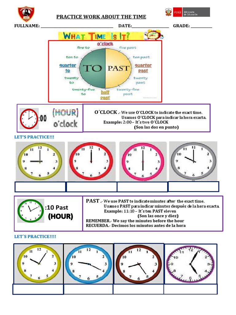 Practice About The Time 1 | PDF