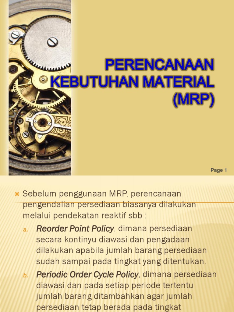 Hand Out MO-12-Perencanaan-Kebutuhan-Material (MRP) | PDF