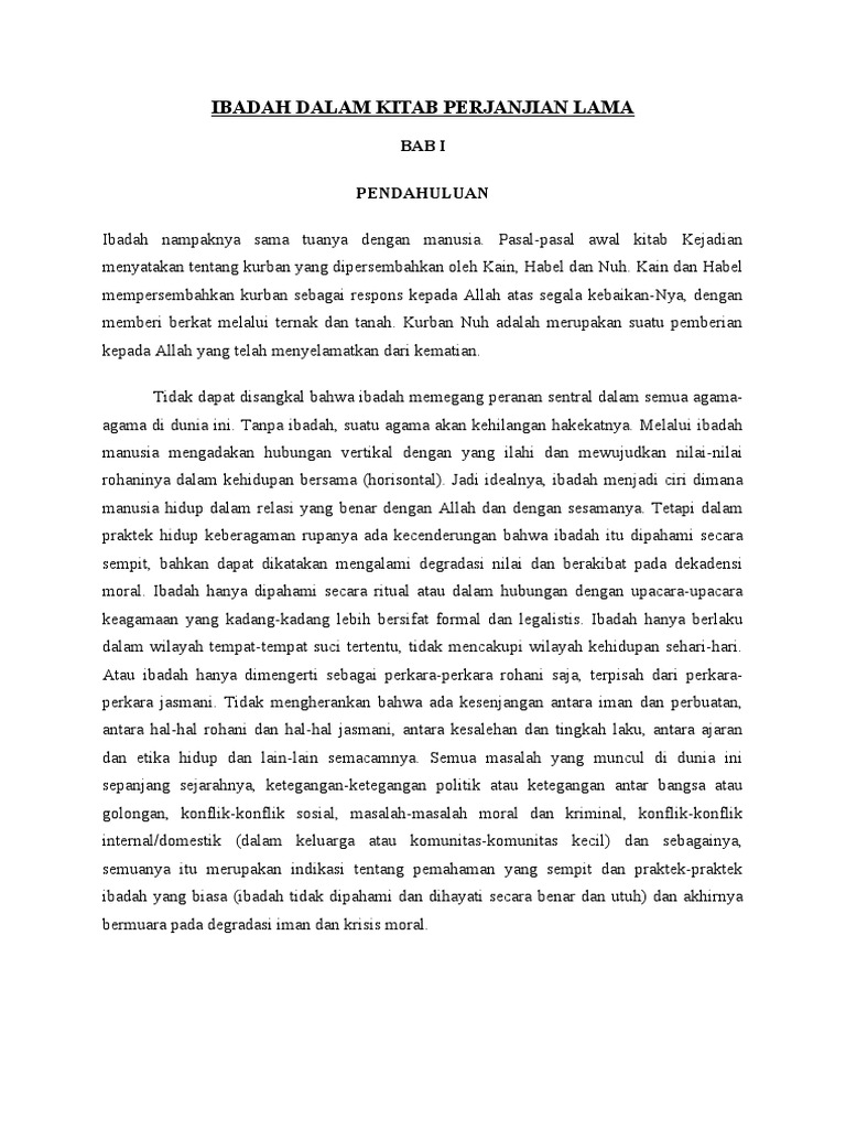 Ibadah Dalam Kitab Perjanjian Lama | PDF
