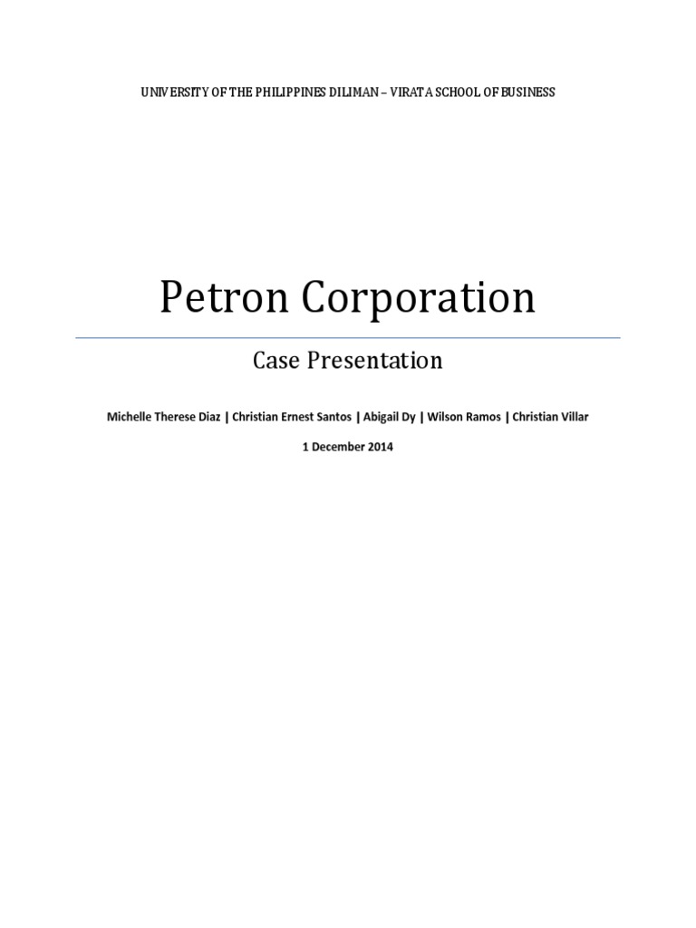 Petron Corporation: Case Presentation | PDF | Economies | Business