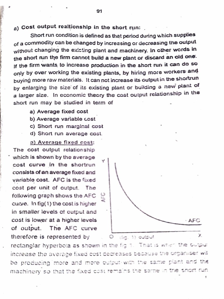 Cost Output Relationship in Shortrun | PDF | Marginal Cost | Average Cost