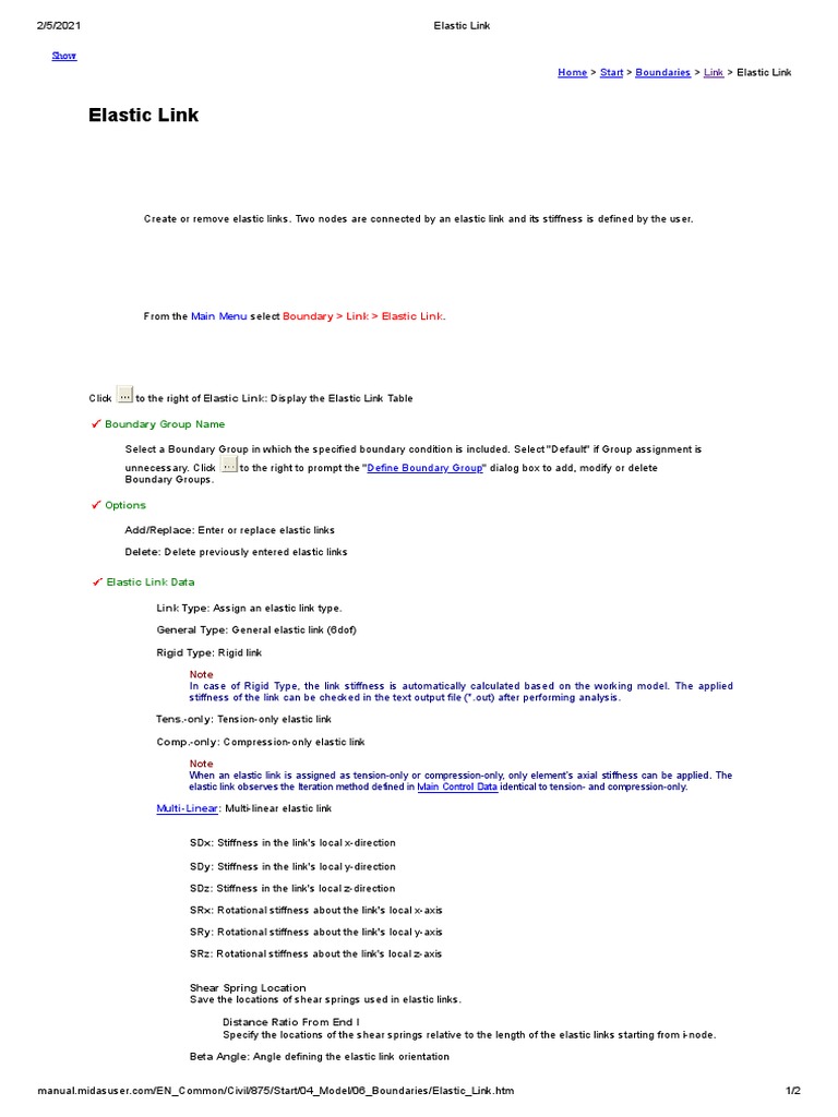 Defining Elastic Links Between Nodes in a Finite Element Model | PDF ...
