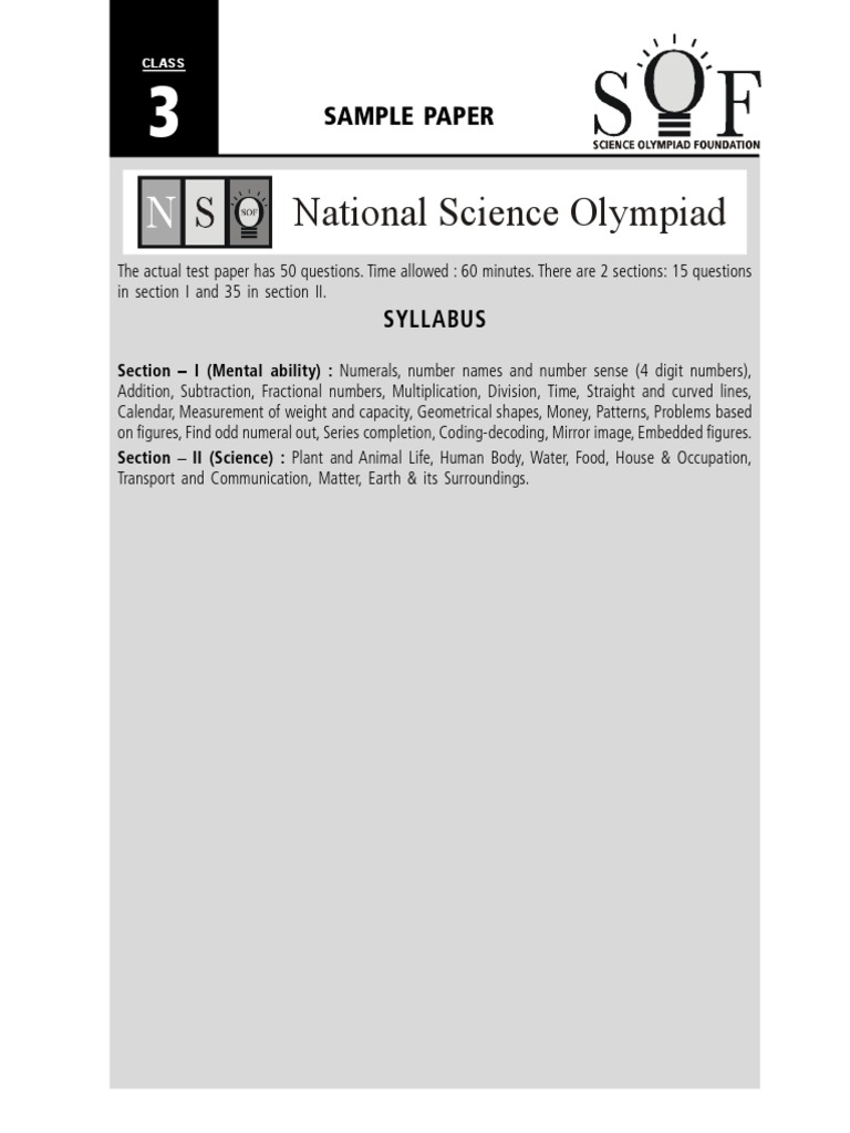 National Science Olympiad: Sample Paper | Download Free PDF | Trees ...