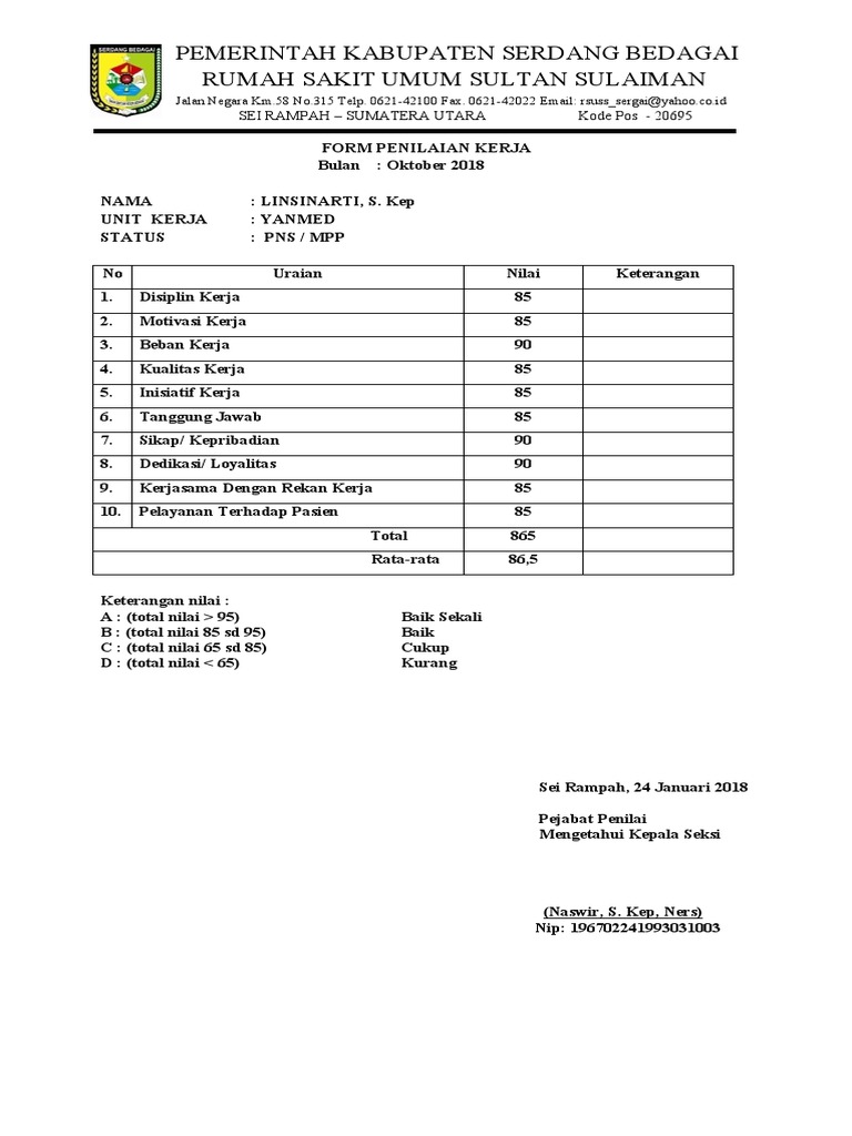 Formulir Penilaian | PDF