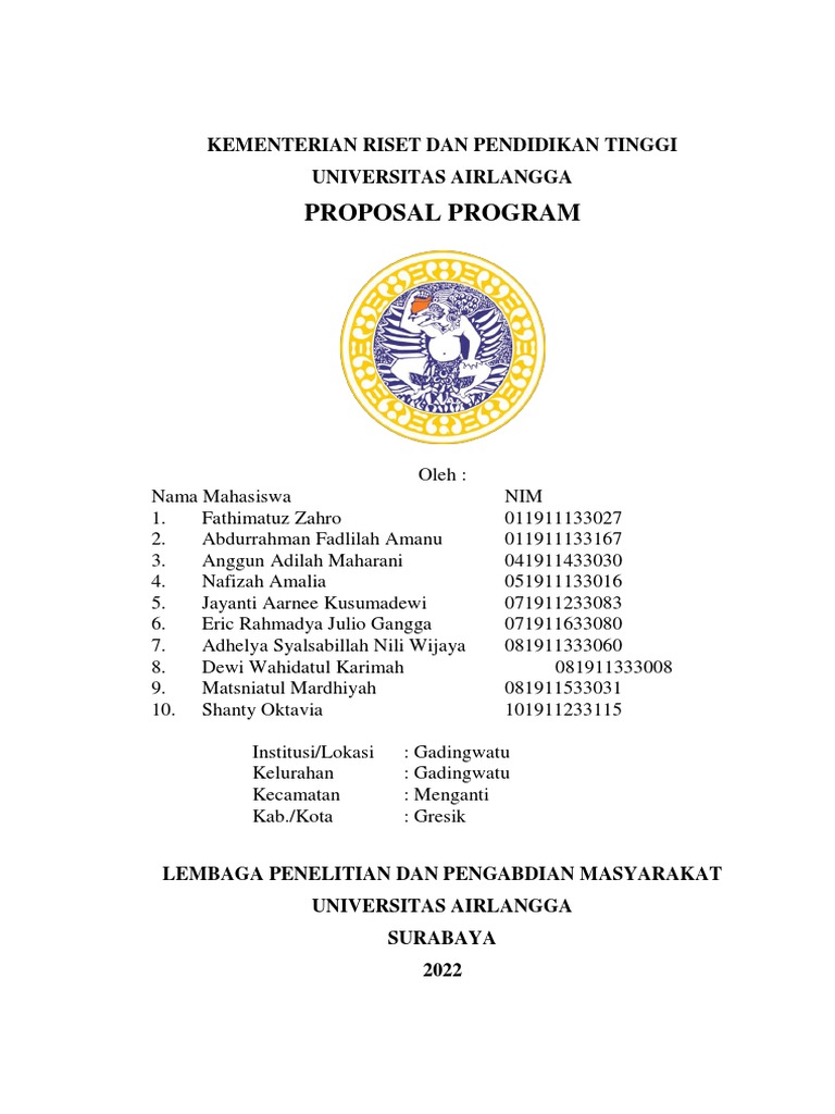 Proposal Kegiatan KKN BBM 66 Desa Gadingwatu | PDF