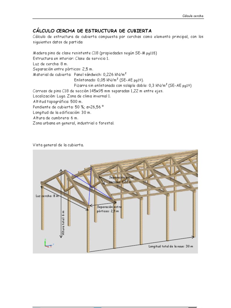 calculo cercha madera