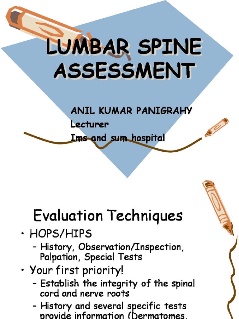 Lumbar Assessment and SPL Tests | PDF