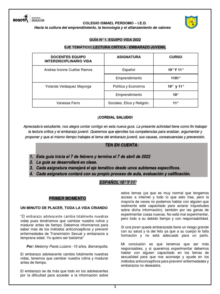 Ciclo V Guía #1 2022 Equipo Yolanda, Vanessa y Andrea | PDF | Mujer ...