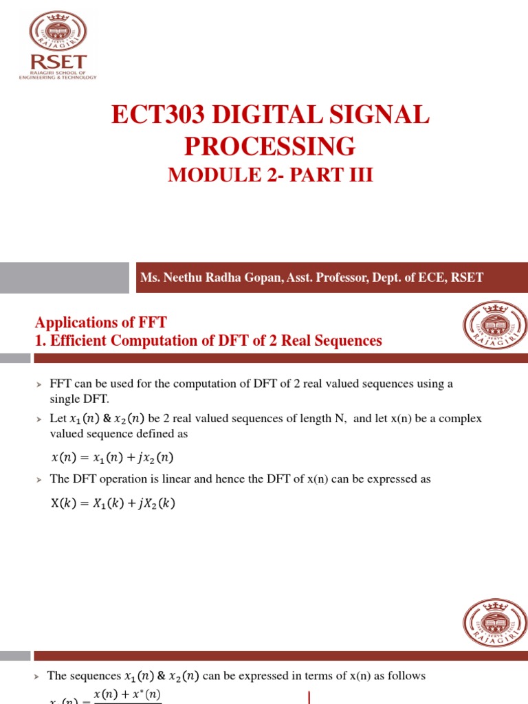 ECT303 Module2 Part 3 | PDF | Discrete Fourier Transform | Fast Fourier Transform