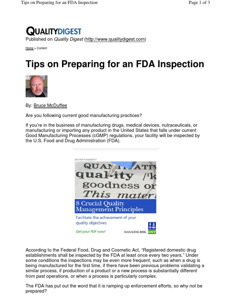 FDA Audit | Food And Drug Administration | Technology
