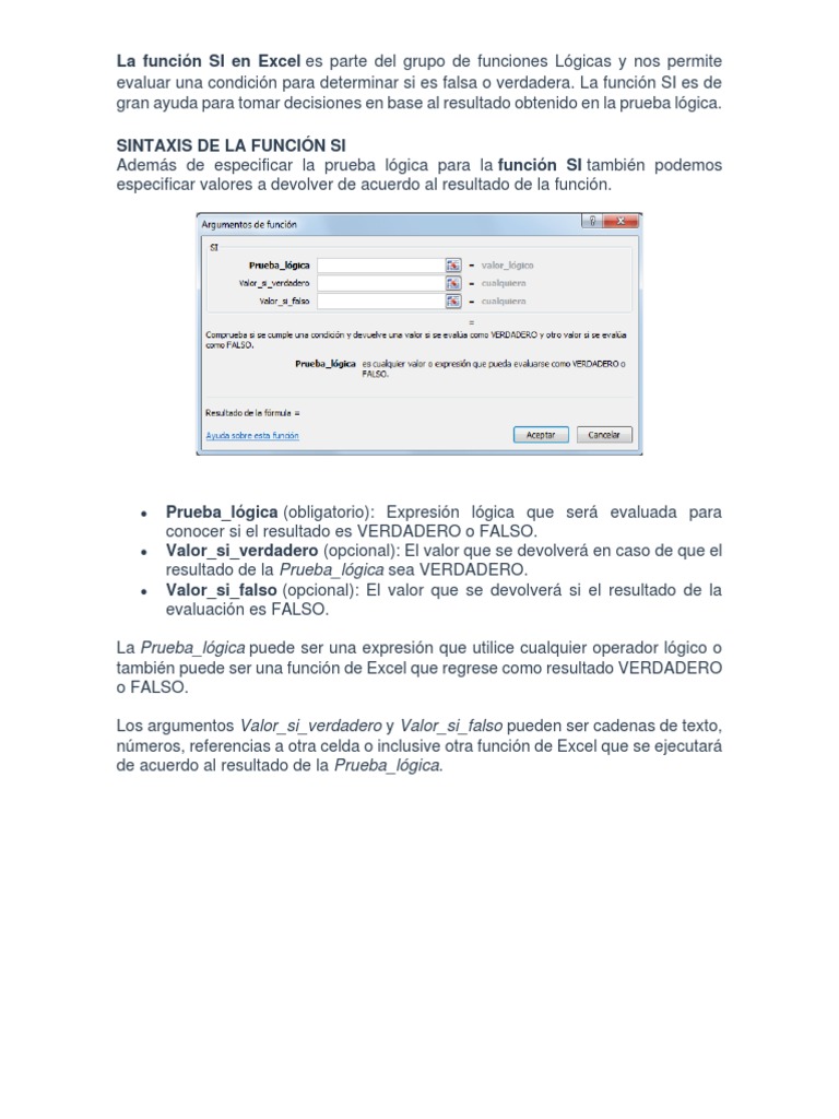 Práctica 8 - Función SI | PDF | Función (Matemáticas) | Lógica
