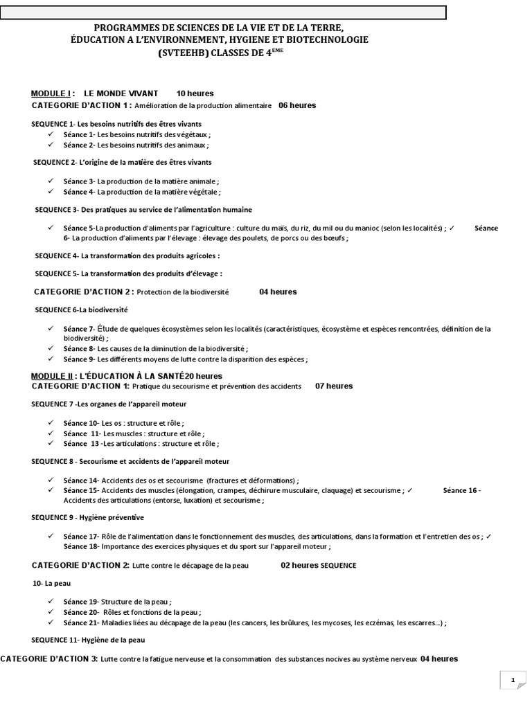 Cours APC 4ème | PDF | Muscle squelettique | Système nerveux central