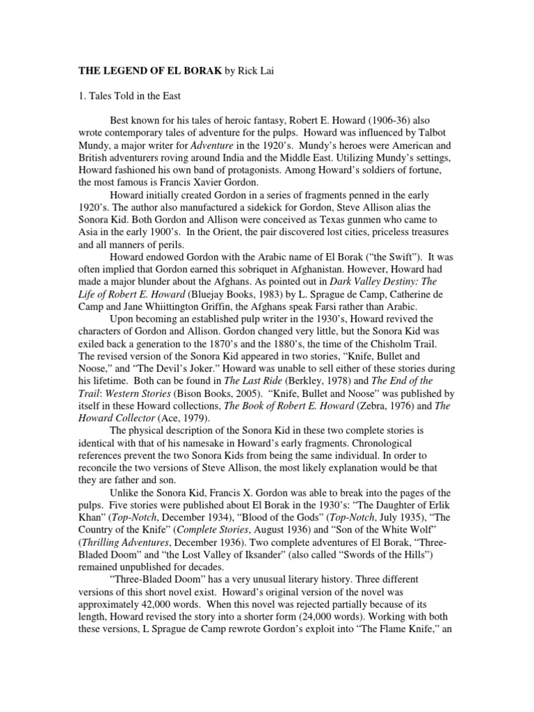 The Legend of El Borak by Rick Lai: Life of Robert E. Howard (Bluejay ...