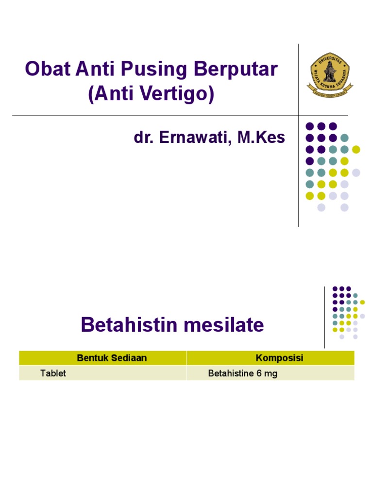 Obat Anti Pusing Berputar (Anti Vertigo) | PDF