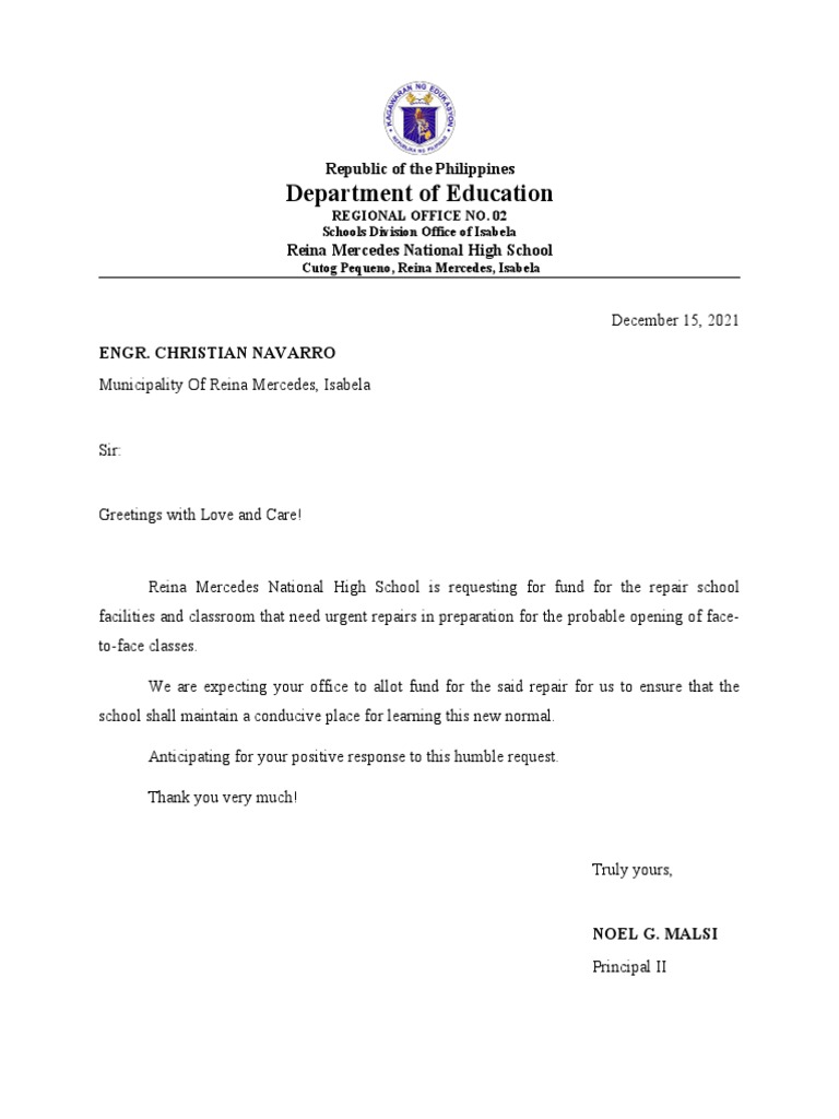 Request for School Repair Funds | PDF