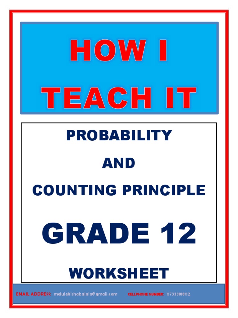 Probability AND Counting Principle: Grade 12 | PDF | Probability ...