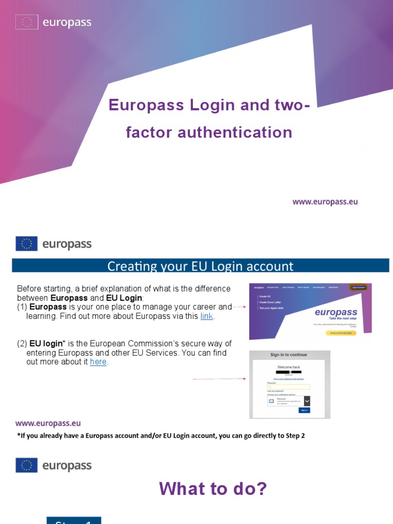 Europass 2FA Tutorial - EN | PDF | Qr Code | Login