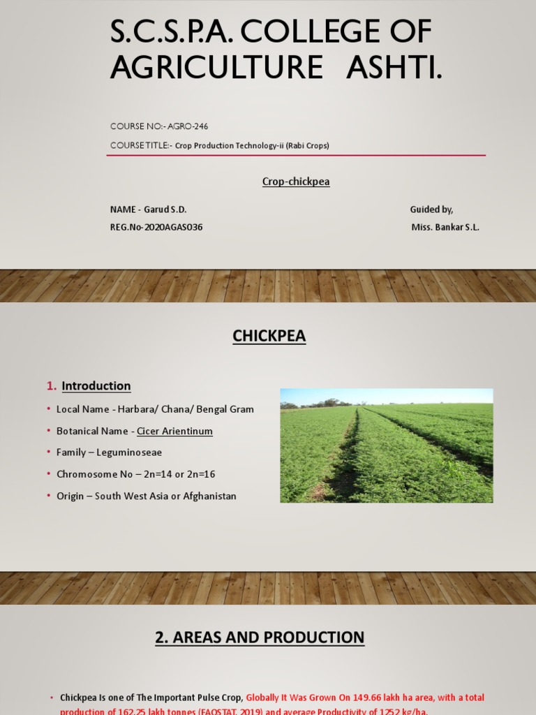 Chickpea Cultivation and Production Guide | PDF | Chickpea | Legume