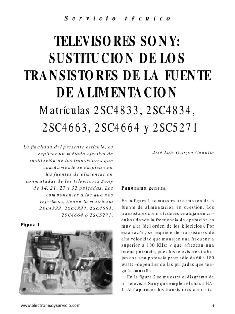 Fuentes Sony | PDF | Transistor | Condensador