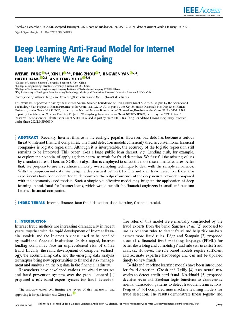 Deep Learning Anti-Fraud Model For Internet Loan: Where We Are Going ...