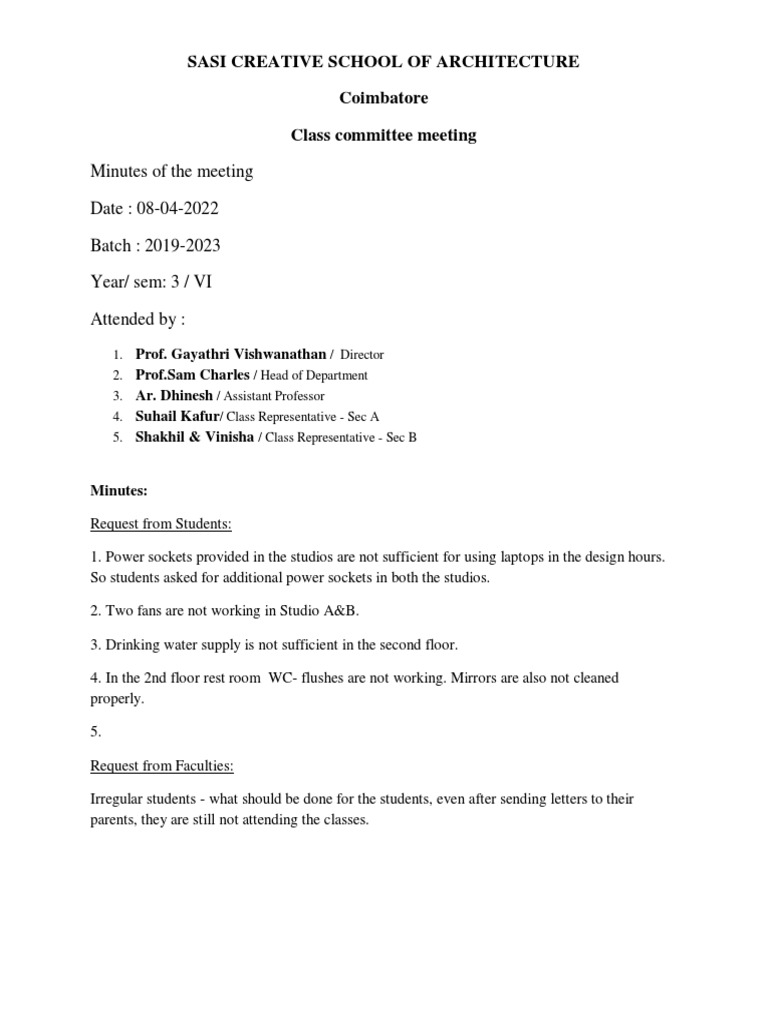 Class Committe Meeting 12.05.2021 | PDF