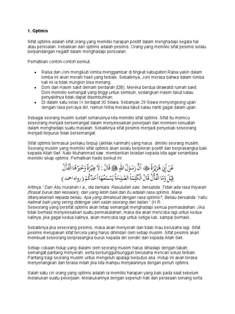 Optimis Ikhtiar Dan Tawakal | PDF