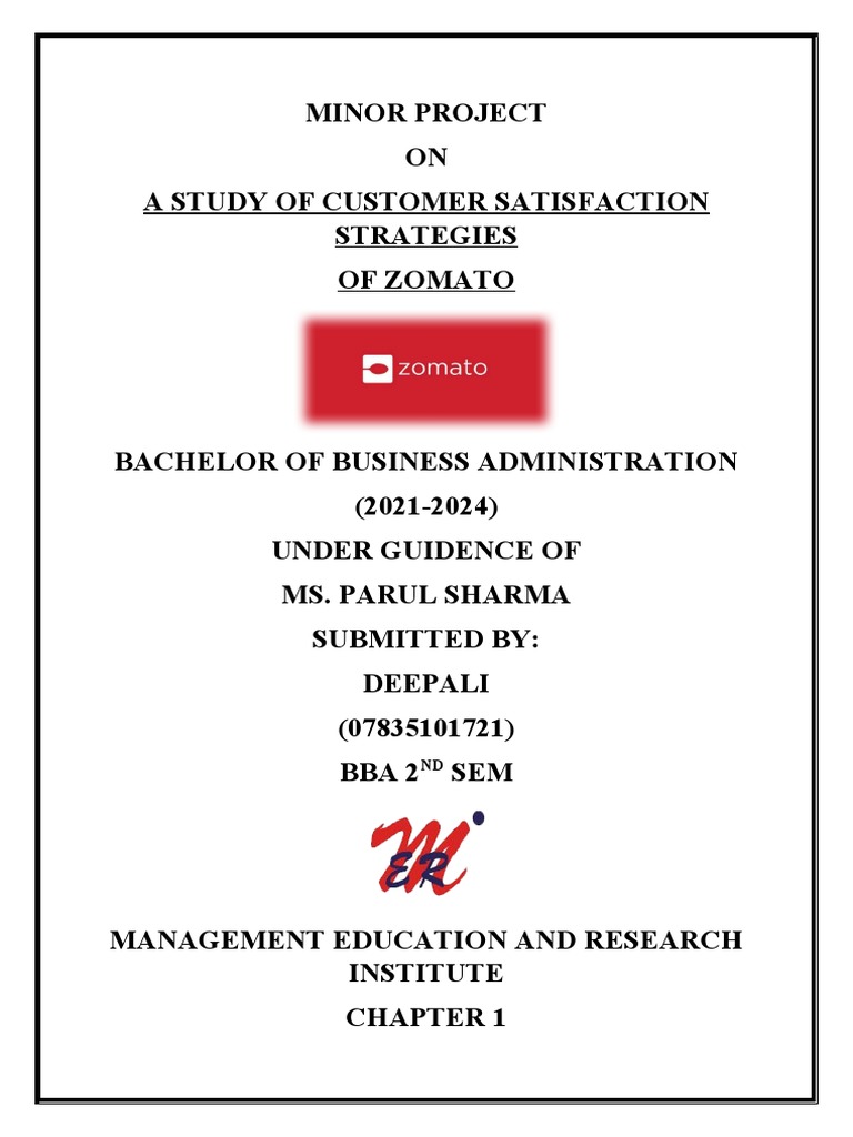 CUSTOMER SATISFACTION STRATEGIES OF ZOMATO | PDF | Business