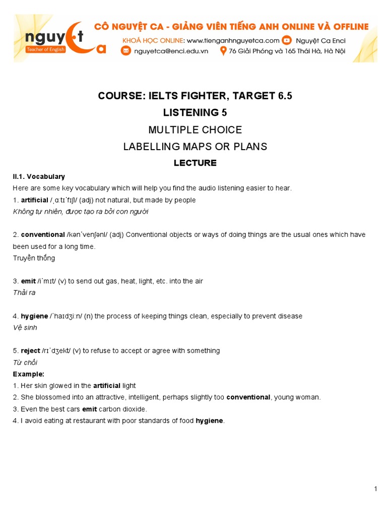 Course: Ielts Fighter, Target 6.5 Listening 5: Multiple Choice ...
