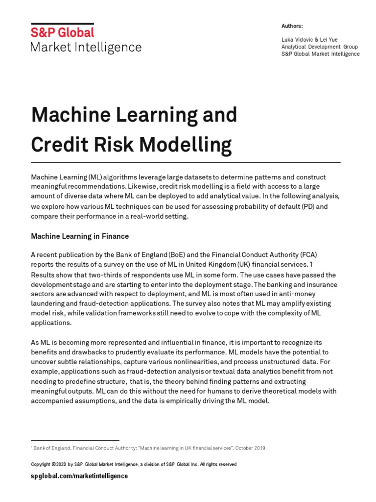 106 - Machine Learning and Credit Risk Modelling | PDF | Machine ...