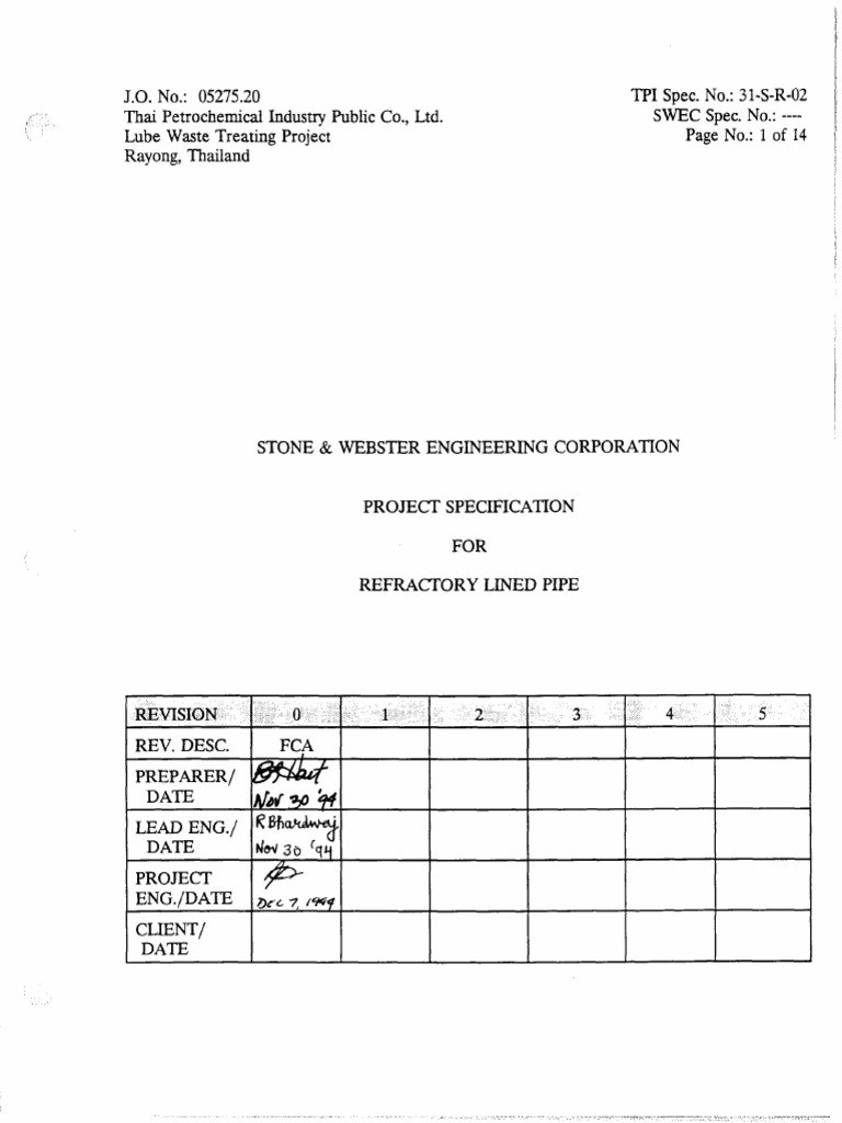 31 S R 02 Refractory Lined Pipe | PDF