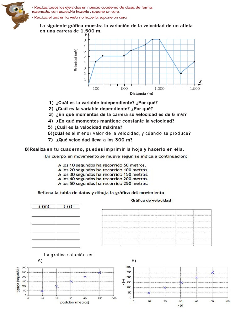 Test Gráficas Funciones 2016 1 | PDF
