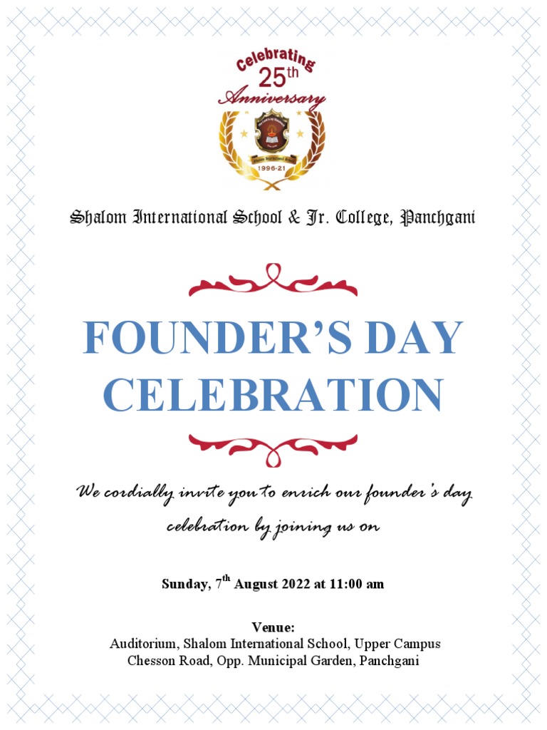 Founder's Day Invitation | PDF