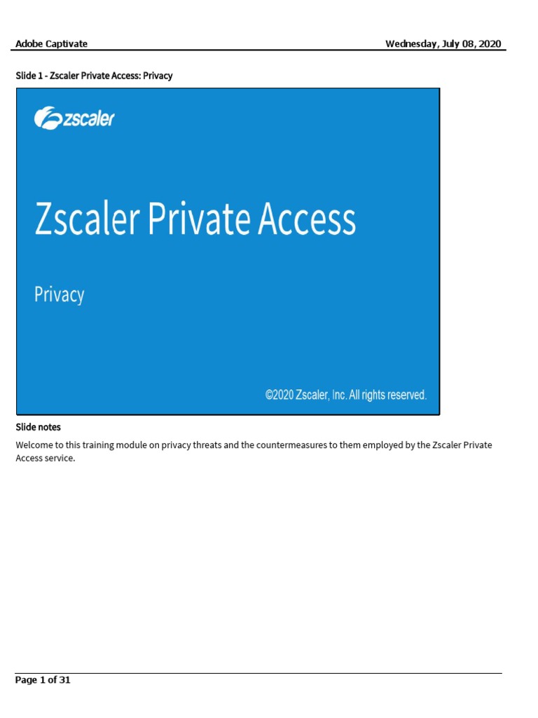 Zscaler Private Access Privacy Overview | PDF | Encryption | Privacy