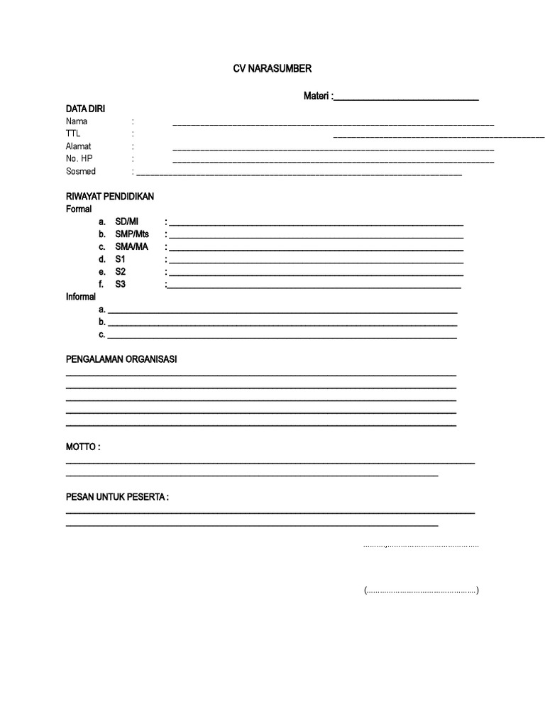 CV Narasumber | PDF