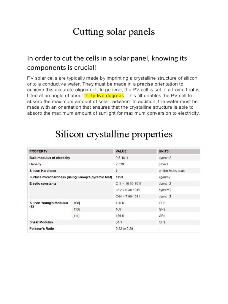 Cutting Solar Panels | PDF