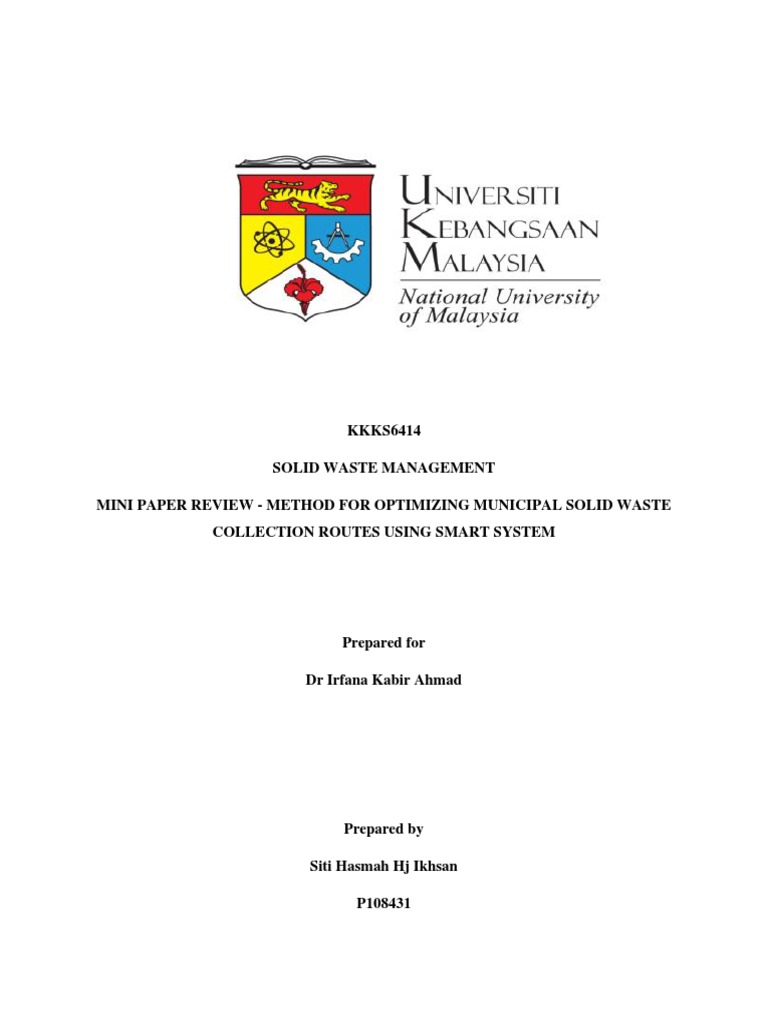 Mini Review Article On Method For Optimizing Municipal Solid Waste ...