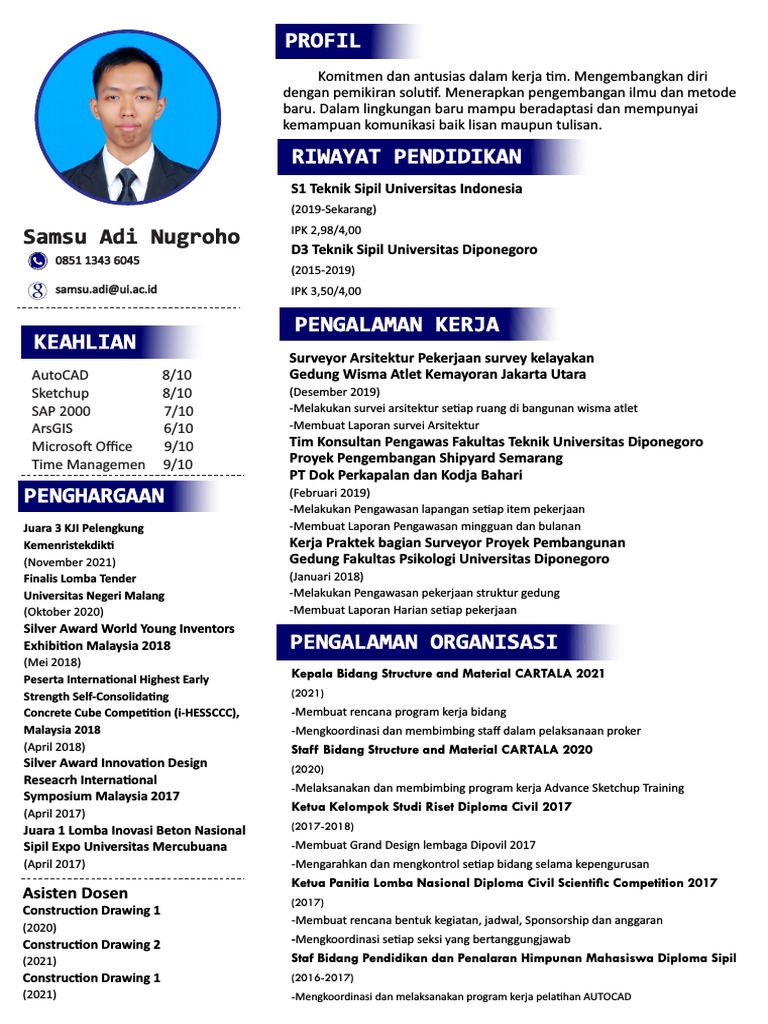 CV Samsu Adi Nugroho | PDF