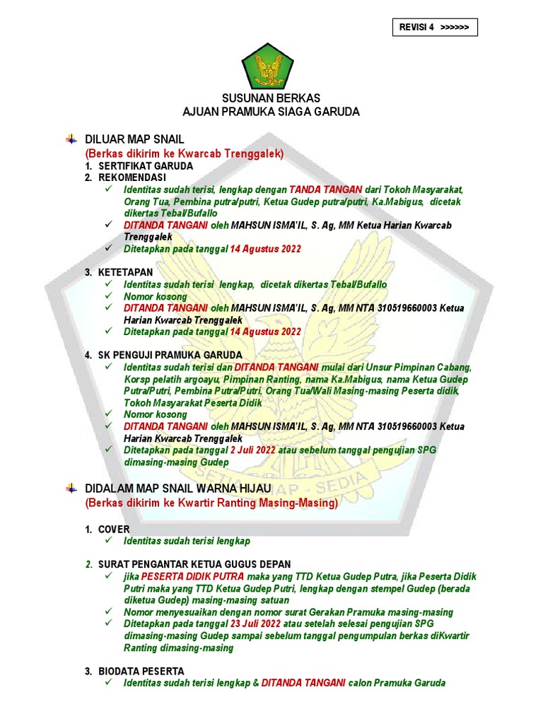Susunan Berkas Ajuan Pramuka Siaga Garuda | PDF