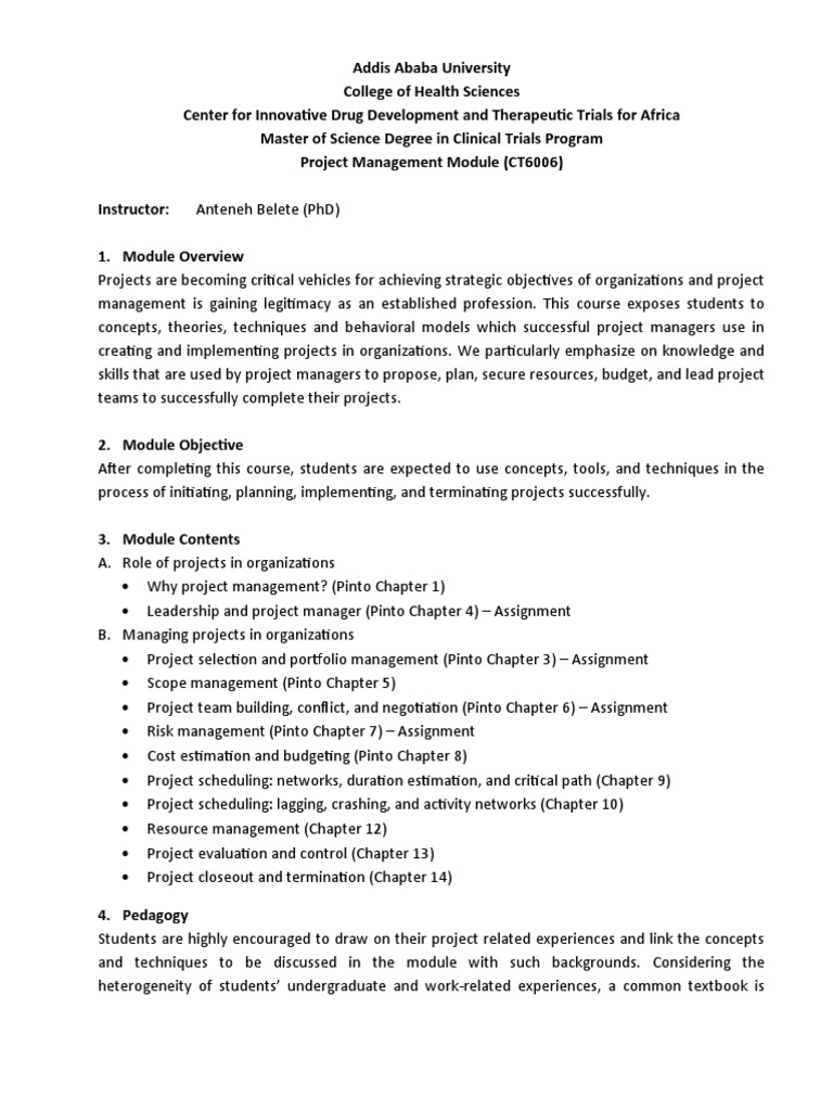 Project Management - Module Outline | PDF | Project Management | Cognition