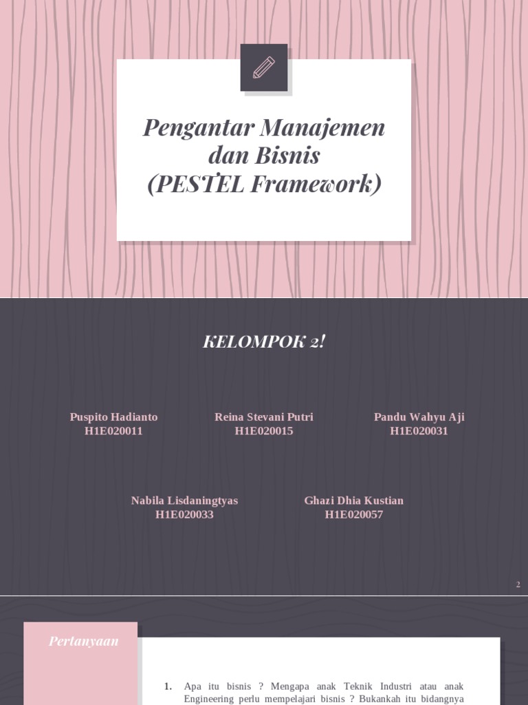 PESTEL Framework - Kelompok 2 | PDF