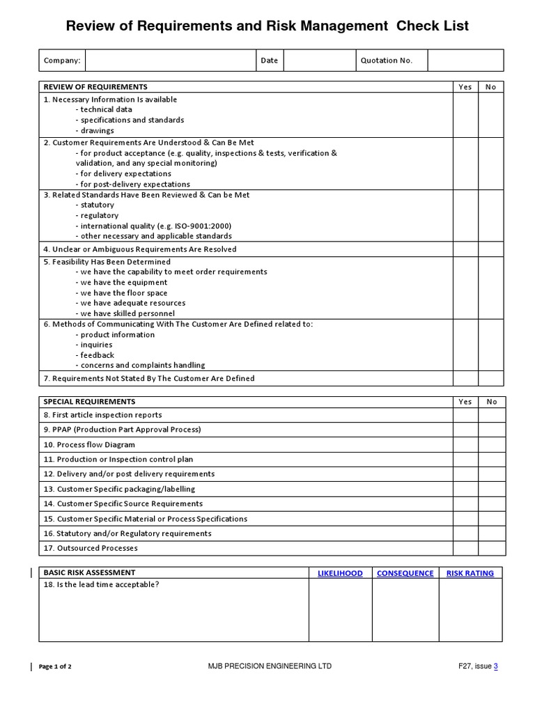 Contract Review Form | PDF | Risk | Risk Management
